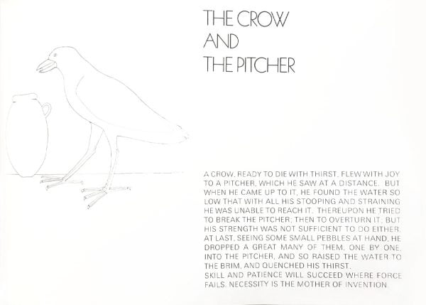 Aesop's Fables: The Crow And The Pitcher. - Hornseys Gallery - Ripon ...